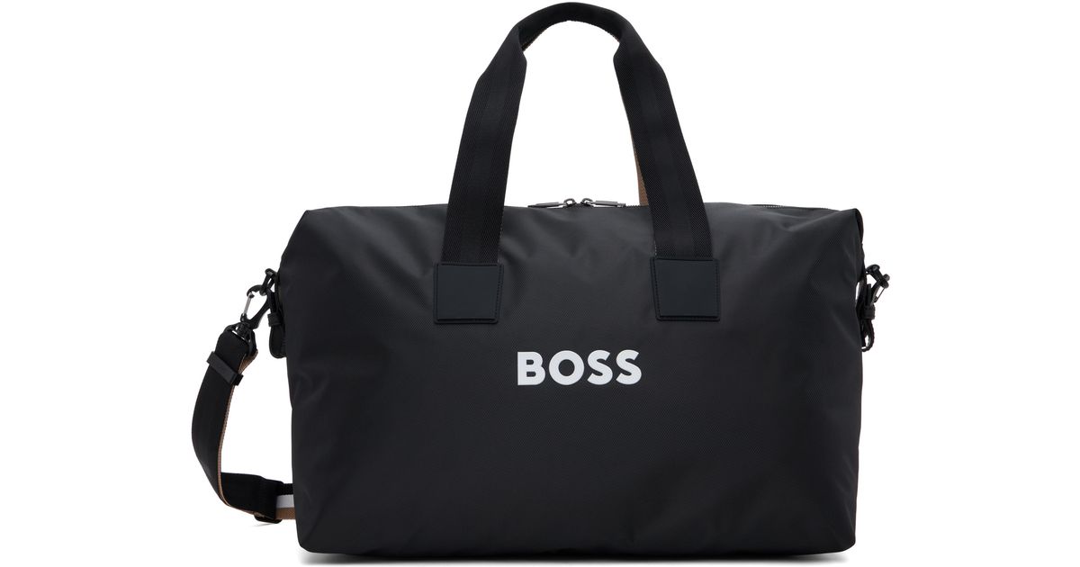 BOSS Contrast Logo Holdall Duffle Bag in Black for Men | Lyst