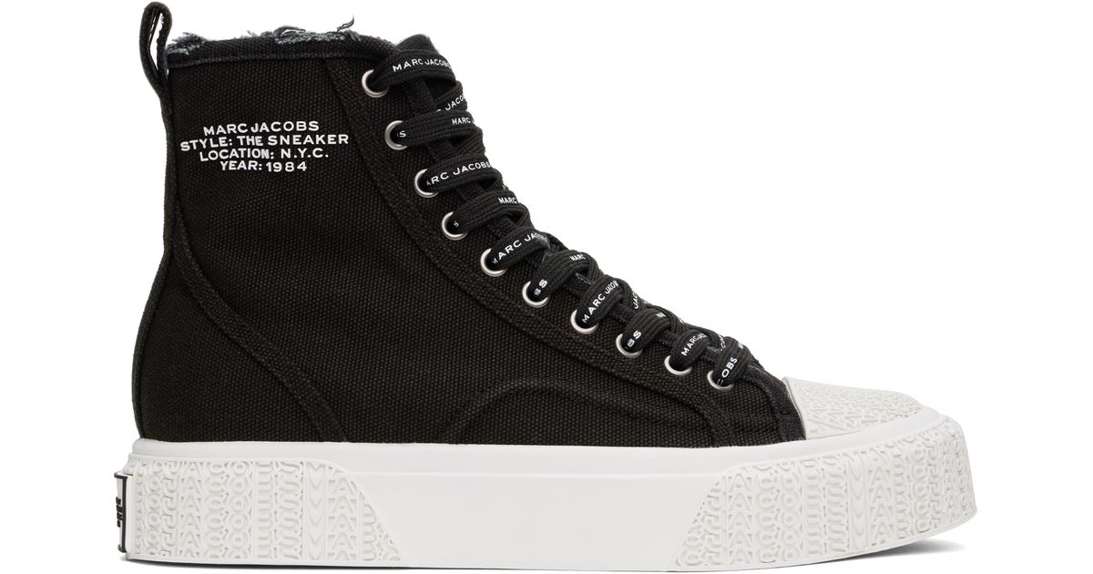 Marc Jacobs 'The High Top Sneaker' Sneakers in Black | Lyst