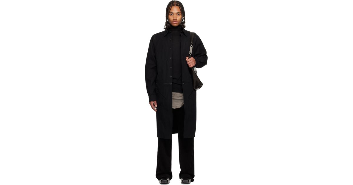 Rick Owens Concordians Bonotto Capsule Heizer Long Coat in Black for ...