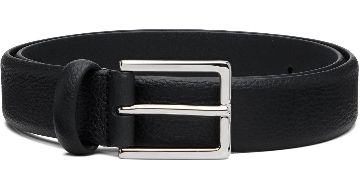Anderson's Soft Grained Calf Leather Buckle Belt in Black | Lyst UK