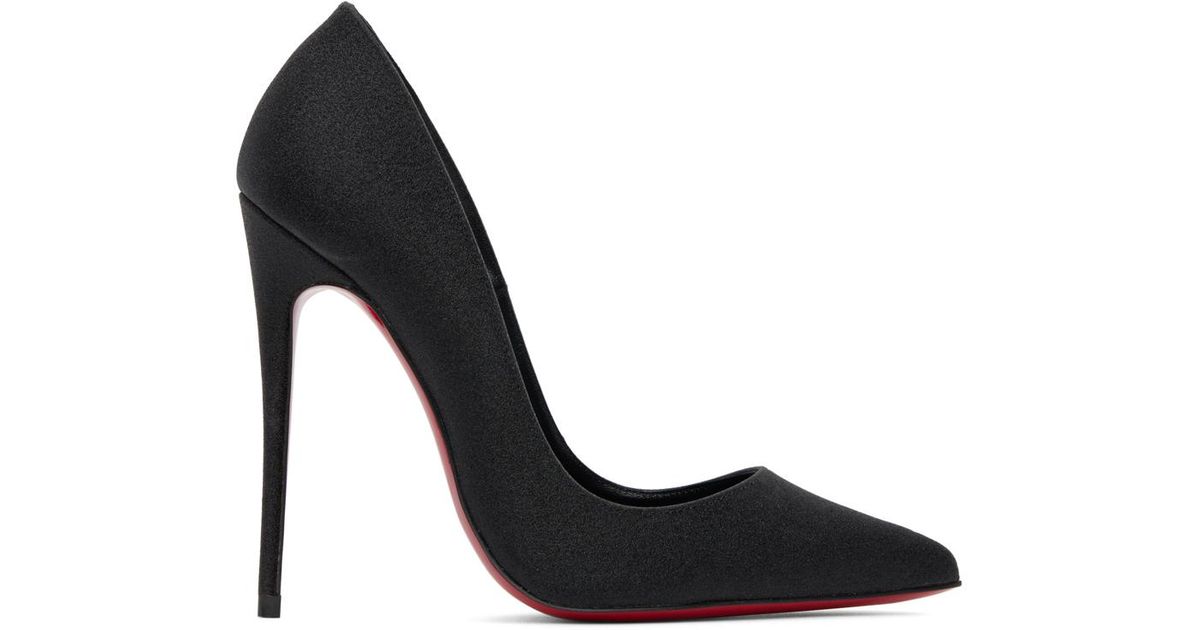 Christian Louboutin So Kate 120 Glitter Leather Pump in Black | Lyst