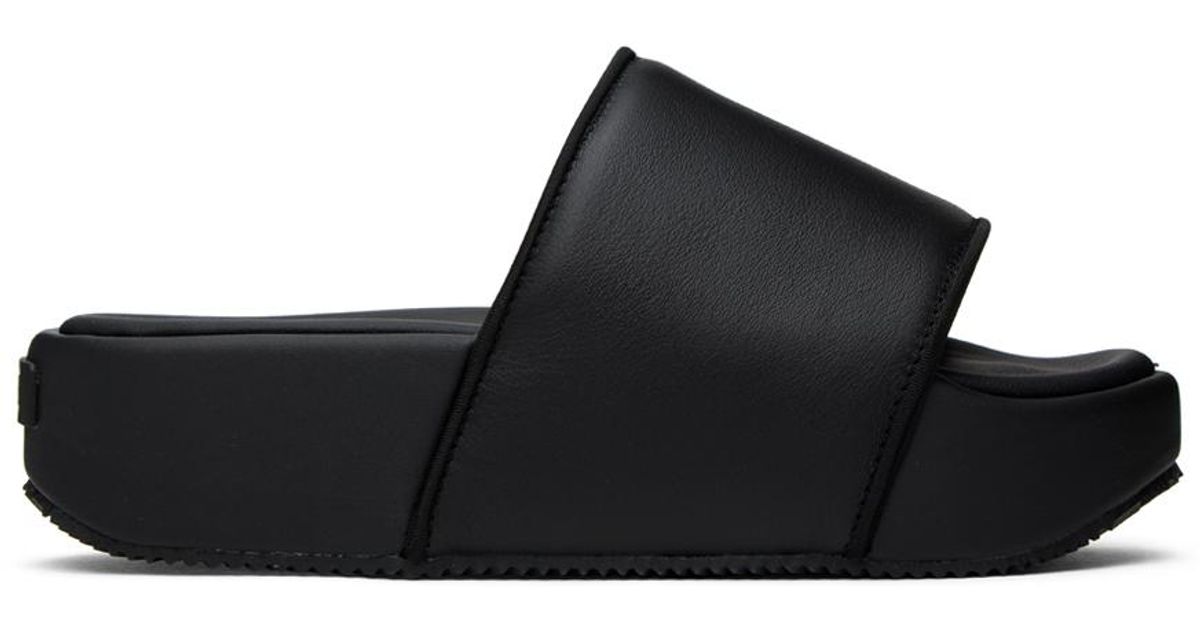 Y-3 Black Cushioned Platform Slides for Men | Lyst UK