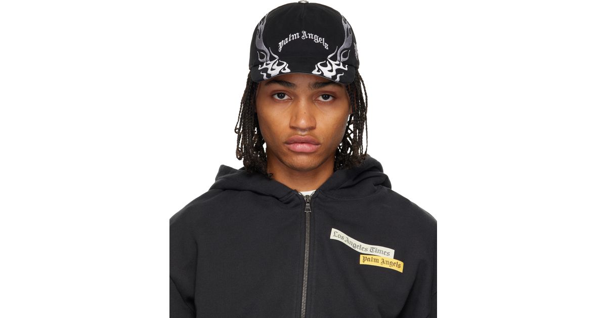 Palm Angels Curved Logo Flames Cap in Black for Men | Lyst UK
