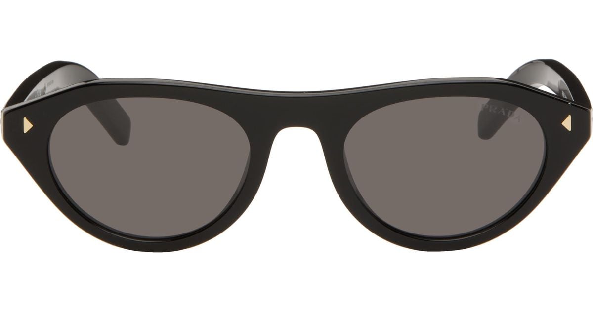 Prada Iconic Metal Plaque Sunglasses in Black | Lyst UK
