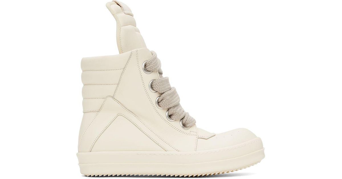 Rick Owens Off-white Jumbo Laced Geobasket Sneakers for Men | Lyst