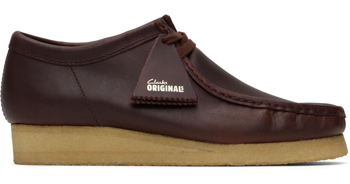 Clarks Burgundy Wallabee Derbys in Black for Men | Lyst