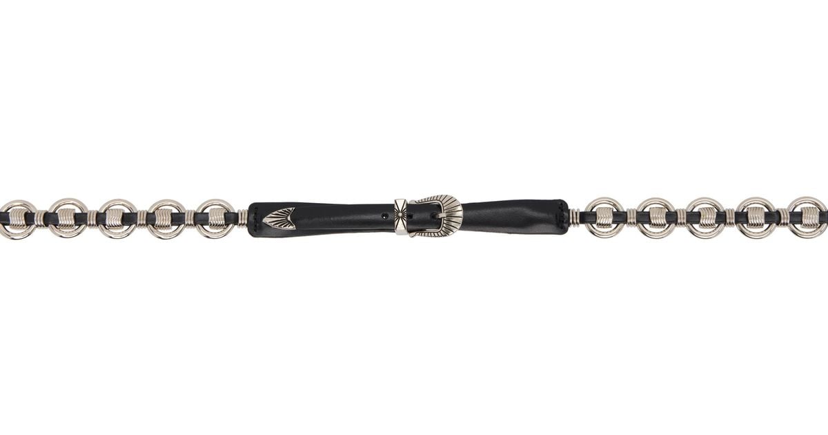 Toga Ring Metal Narrow Belt in Black | Lyst UK