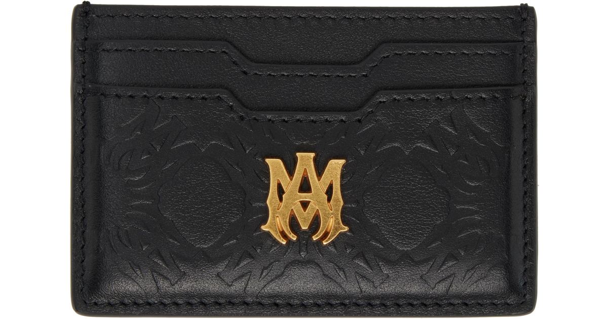 Amiri 'Ma' Quad Leather Card Holder in Black for Men | Lyst