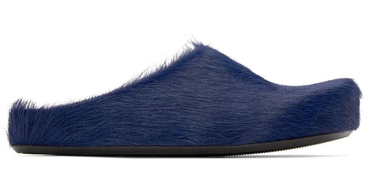 Marni Navy Fussbett Sabot Slides in Blue for Men | Lyst