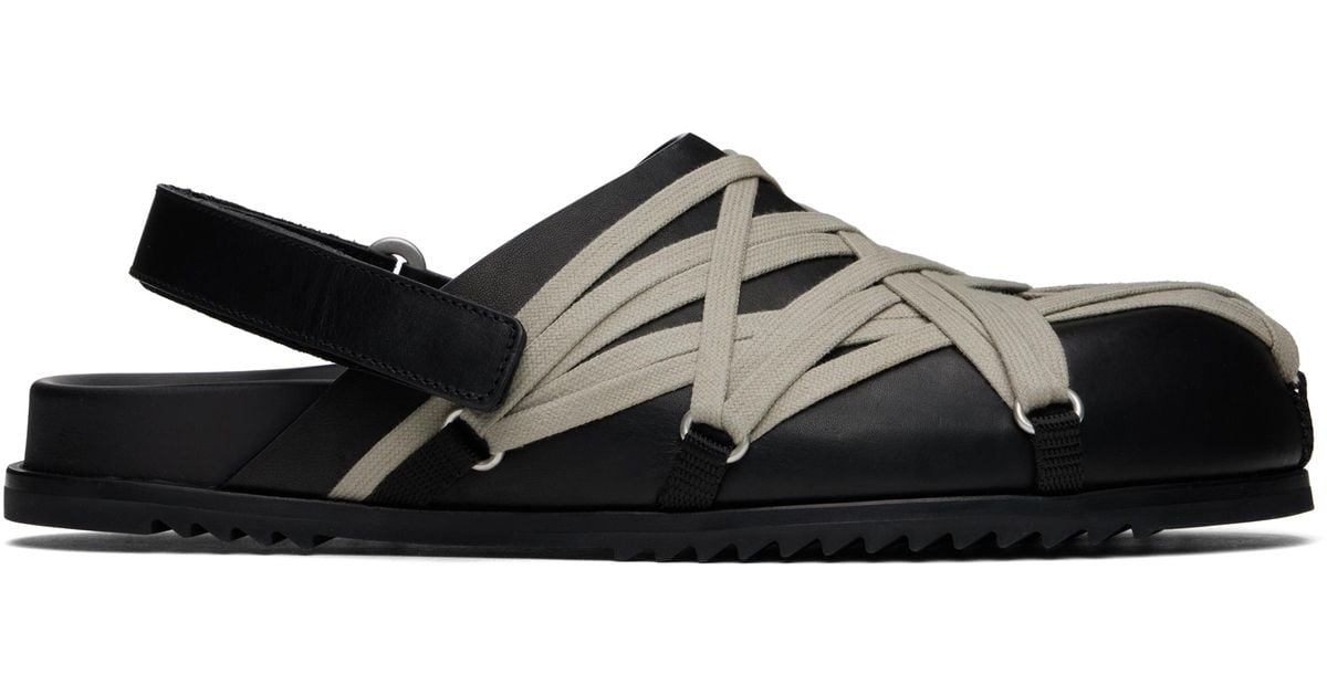Rick Owens Hollywood Megalaced Mules in Black for Men | Lyst