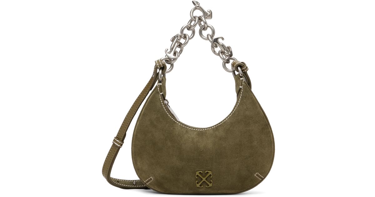 Off-White c/o Virgil Abloh Khaki Hemisphere Suede Bag in Green | Lyst