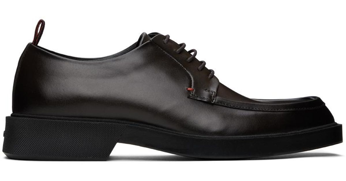 HUGO Square Toe Derbys in Black for Men | Lyst