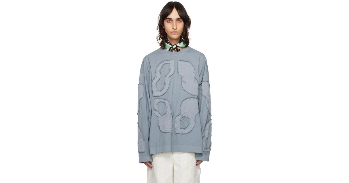 メンズ Dries Van Noten ブルー フレイド 長袖tシャツ ブルー | Lyst メンズ Dries Van Noten ブルー フレイド 長袖tシャツ ブルー | Lyst