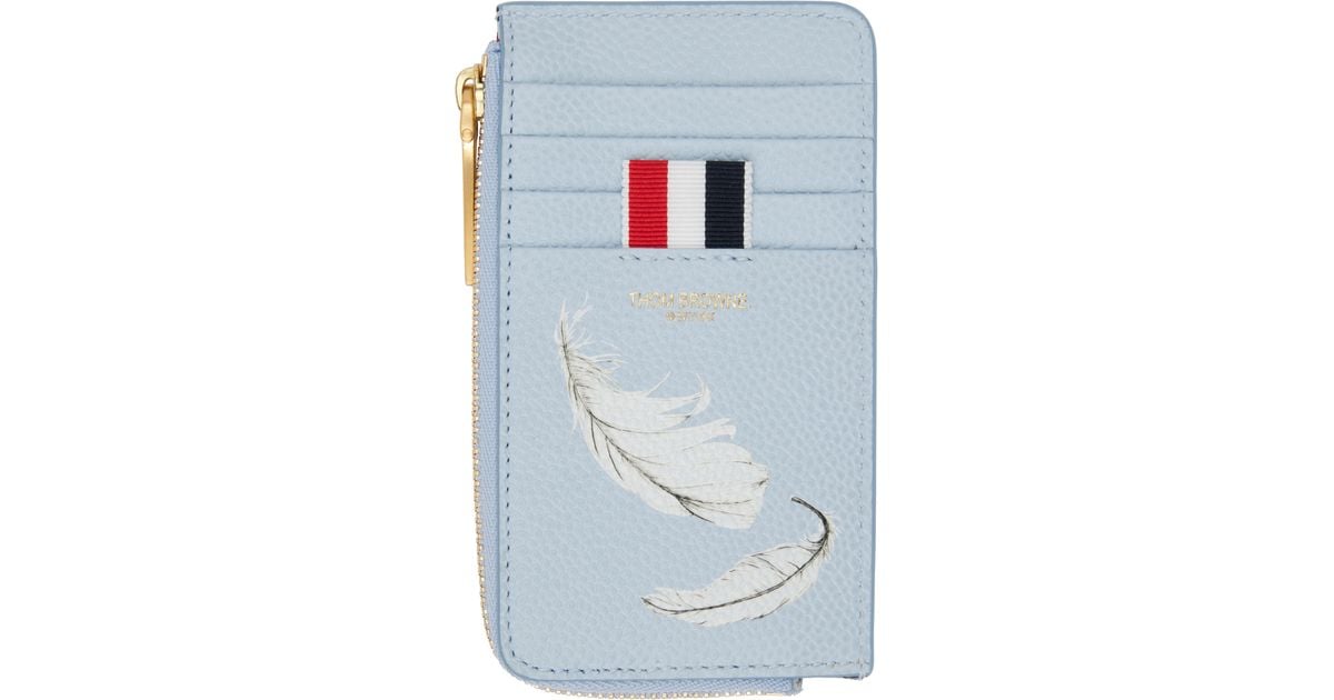 Thom Browne Feather 3D Print Coin Wallet in Blue for Men | Lyst