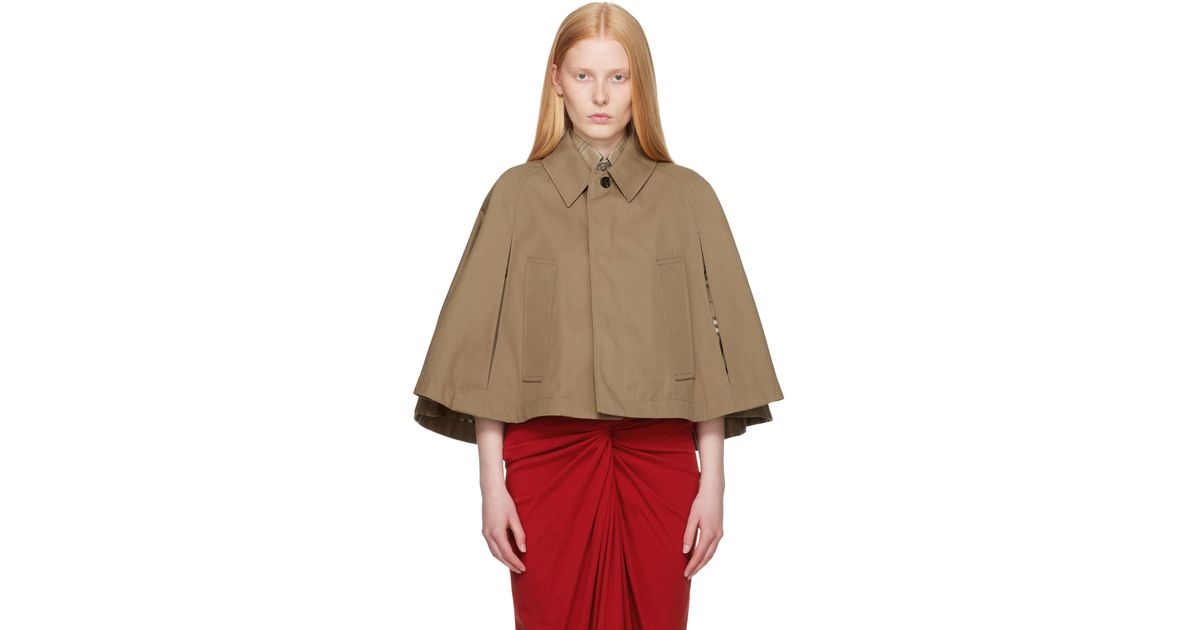 Burberry Capelet Jacket in Red | Lyst