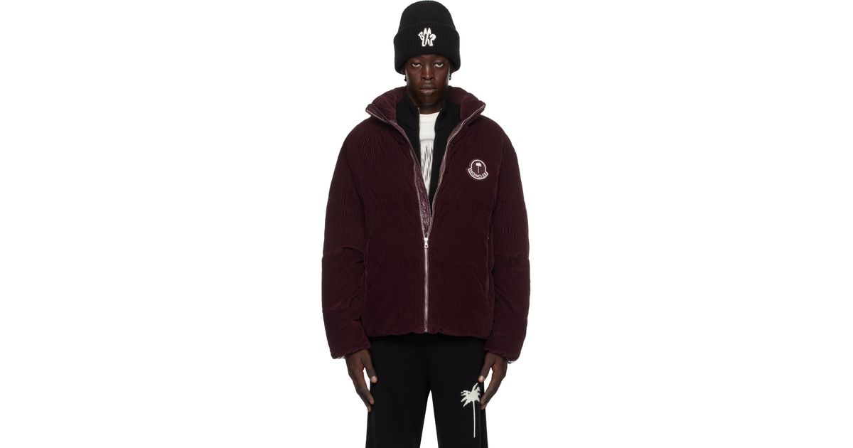 Moncler Genius Moncler X Palm Angels Burgundy Abrolhos Down Jacket in ...