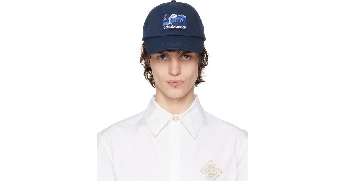 CASABLANCA Greek Temple Cap in Blue for Men | Lyst UK