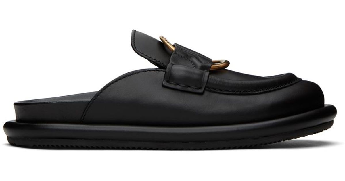 Moncler Black Bell Mules | Lyst