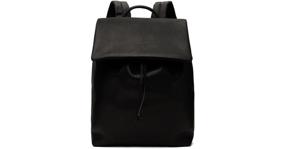 Marsèll Leather Drawstring Flap Backpack in Black for Men | Lyst UK