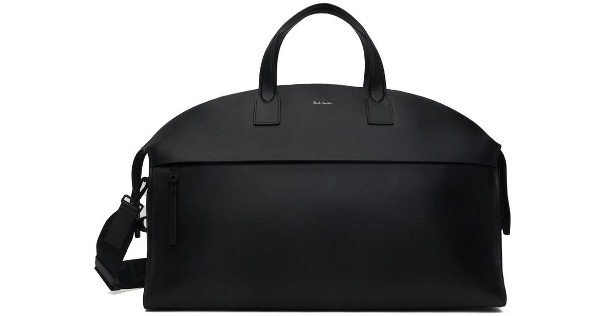 Paul Smith Grained Leather Holdall Duffle Bag in Black for Men | Lyst