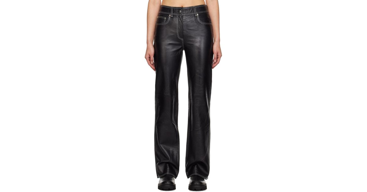 Stand Studio Black Sandy Leather Pants | Lyst UK