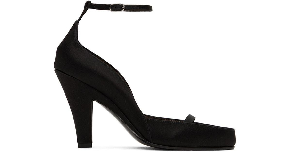 The Row Ankle Strap Heels in Black | Lyst