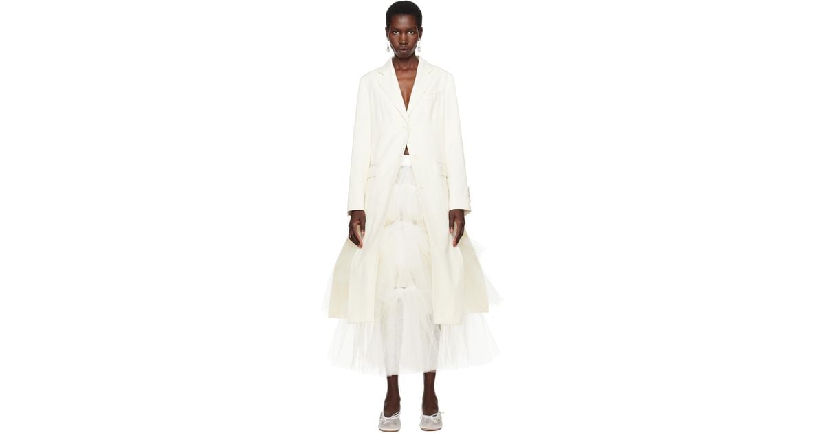 Simone Rocha Ssense Exclusive Bridal Capsule Cut-Out Bow Detail Coat in ...