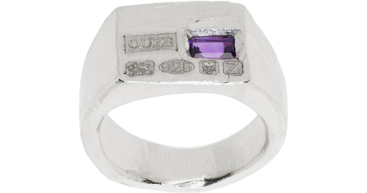 The Ouze Ssense Exclusive & Hallmark Signet Ring in Metallic for Men | Lyst