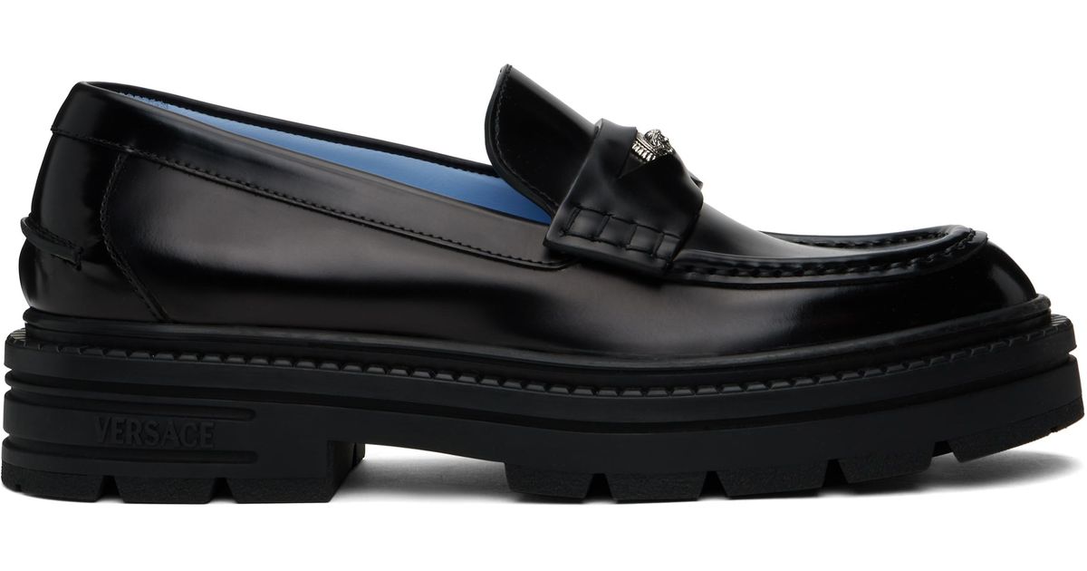 Versace Adriano Loafers in Black for Men | Lyst