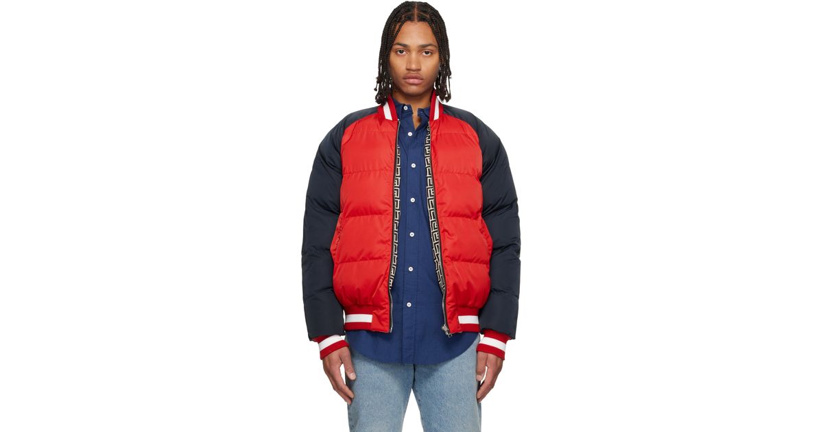 Balmain Bicolor Reversible Puffer Jacket in Red for Men | Lyst UK