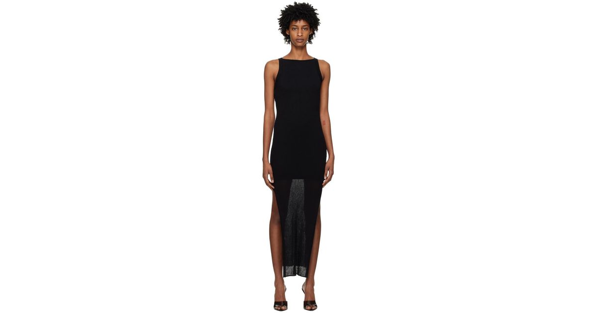 HUGO Black Cutout Maxi Dress | Lyst