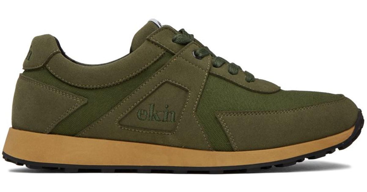 ekn Khaki Low Seed Sneakers in Black for Men | Lyst