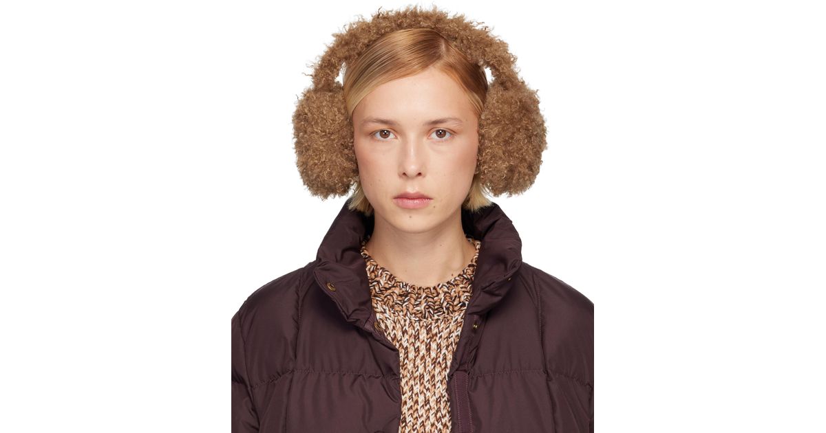 Moncler Logo Ear Muffs in Brown | Lyst