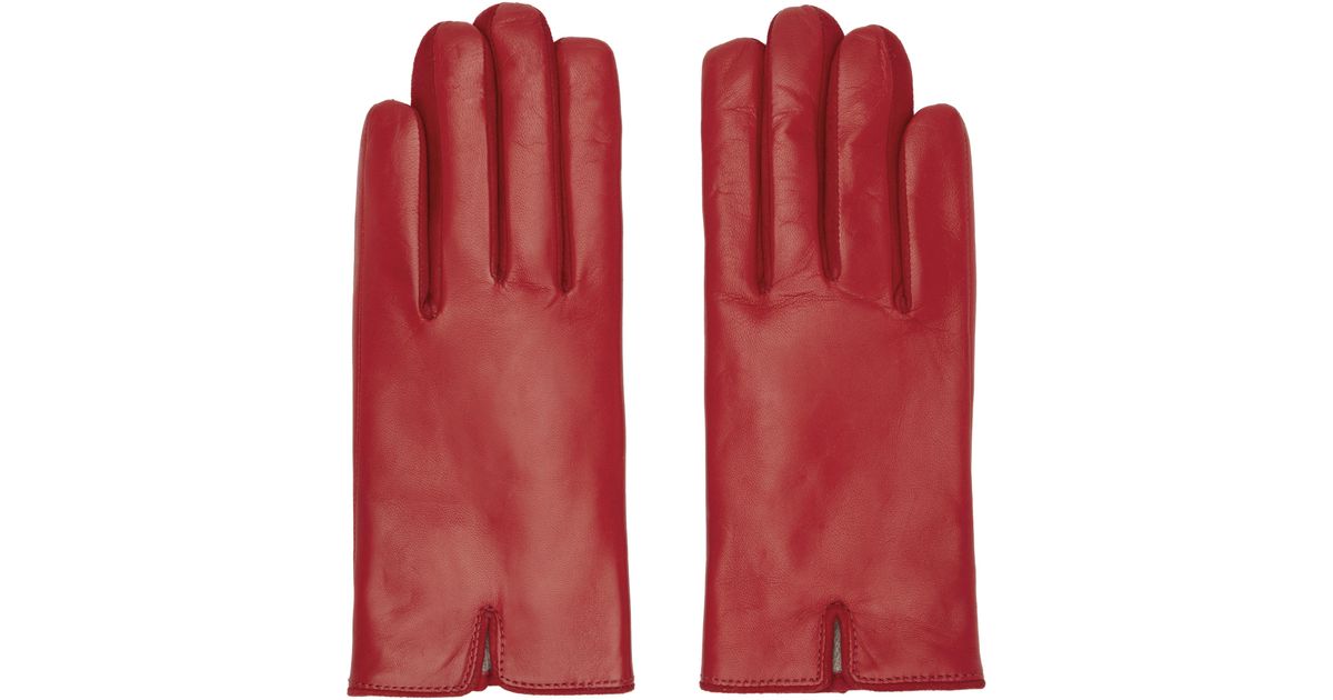 Handsome Stockholm Ssense Exclusive Essentials Gloves in Red for Men | Lyst
