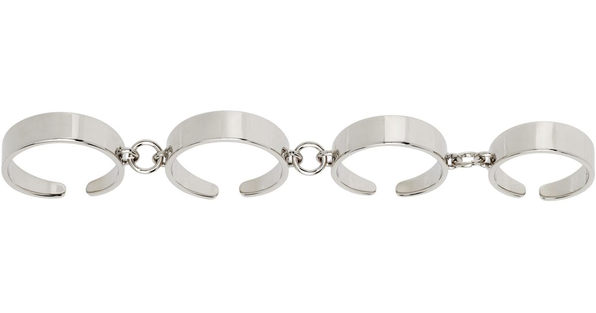 Courreges 4-Finger Articulated Ring in Black | Lyst