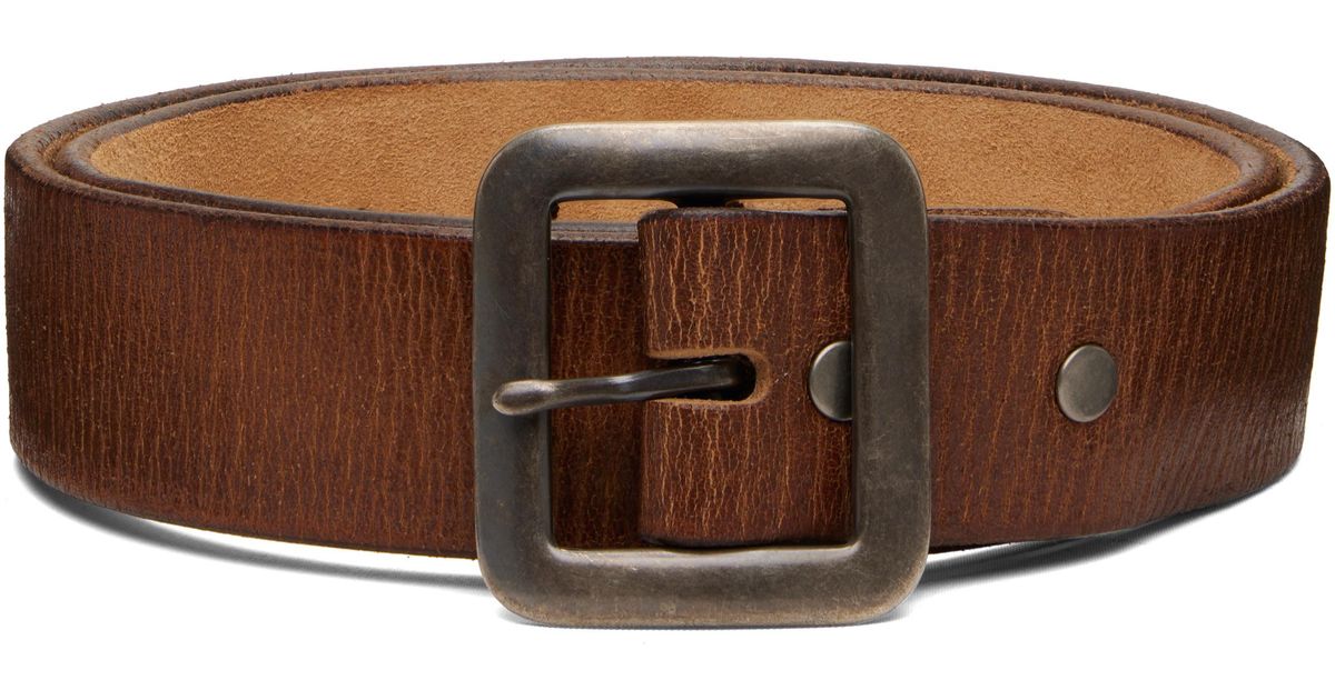 RRL Tan Hand-Burnished Leather Belt in Black for Men | Lyst
