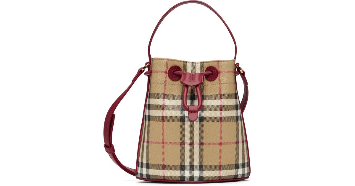 Burberry Mini Check Bucket Bag | Lyst UK