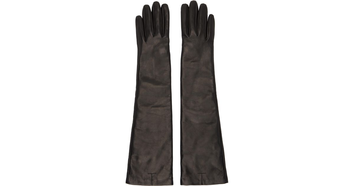 TOTEME Long Leather Gloves in Black | Lyst
