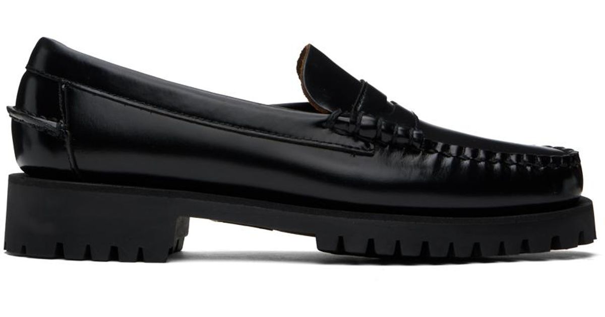 Sebago Dan Lug Loafers in Black | Lyst