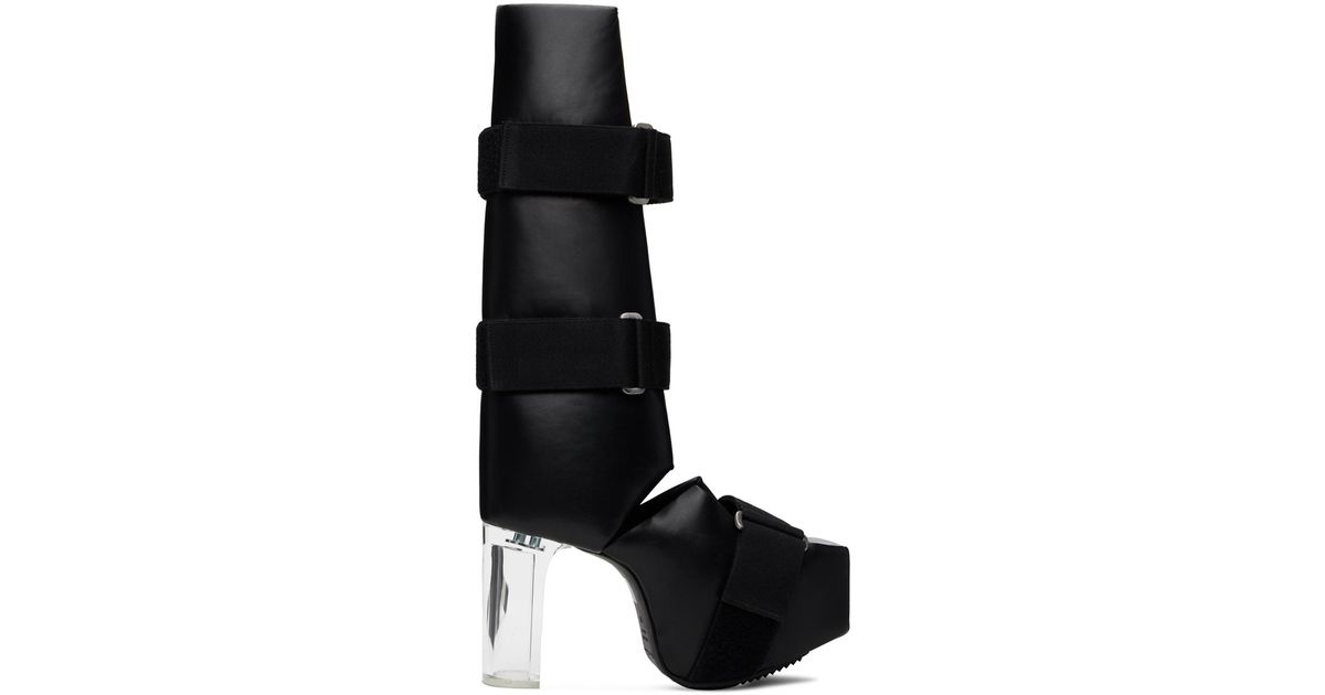 Rick Owens Open Splint Kiss Boots in Black for Men | Lyst