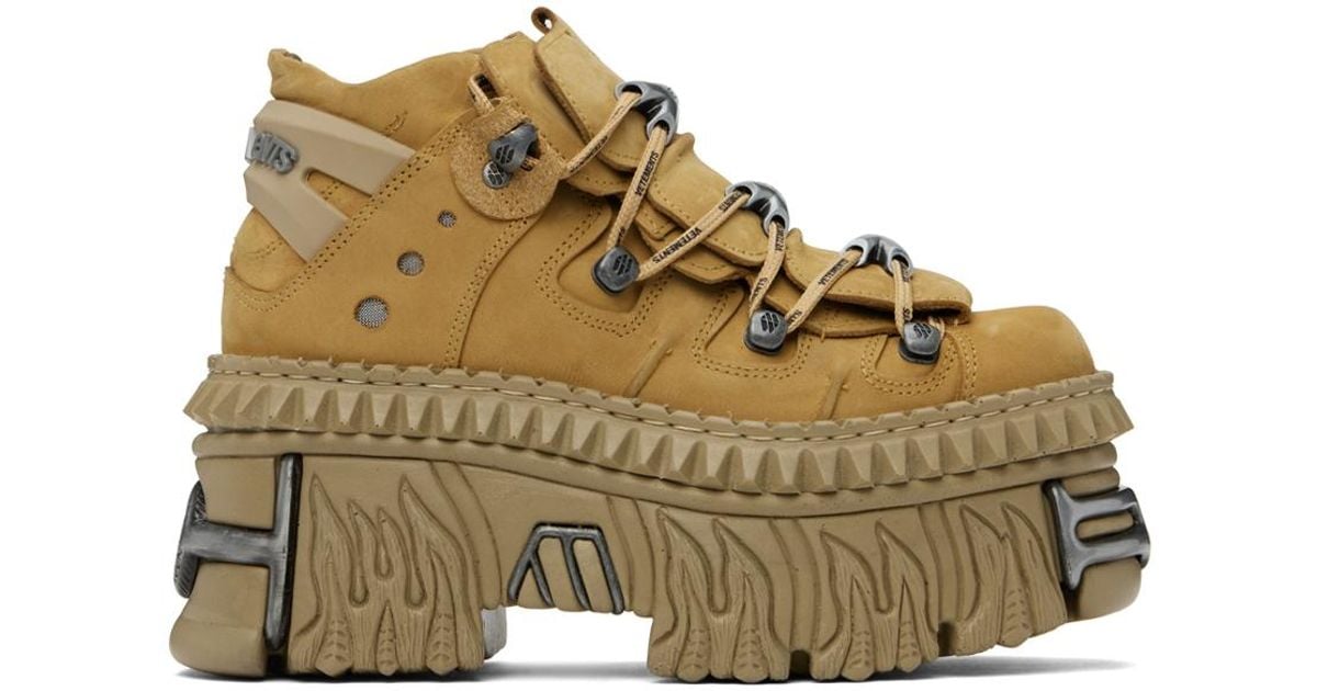 Vetements Tan New Rock Edition Platform Sneakers in Metallic | Lyst
