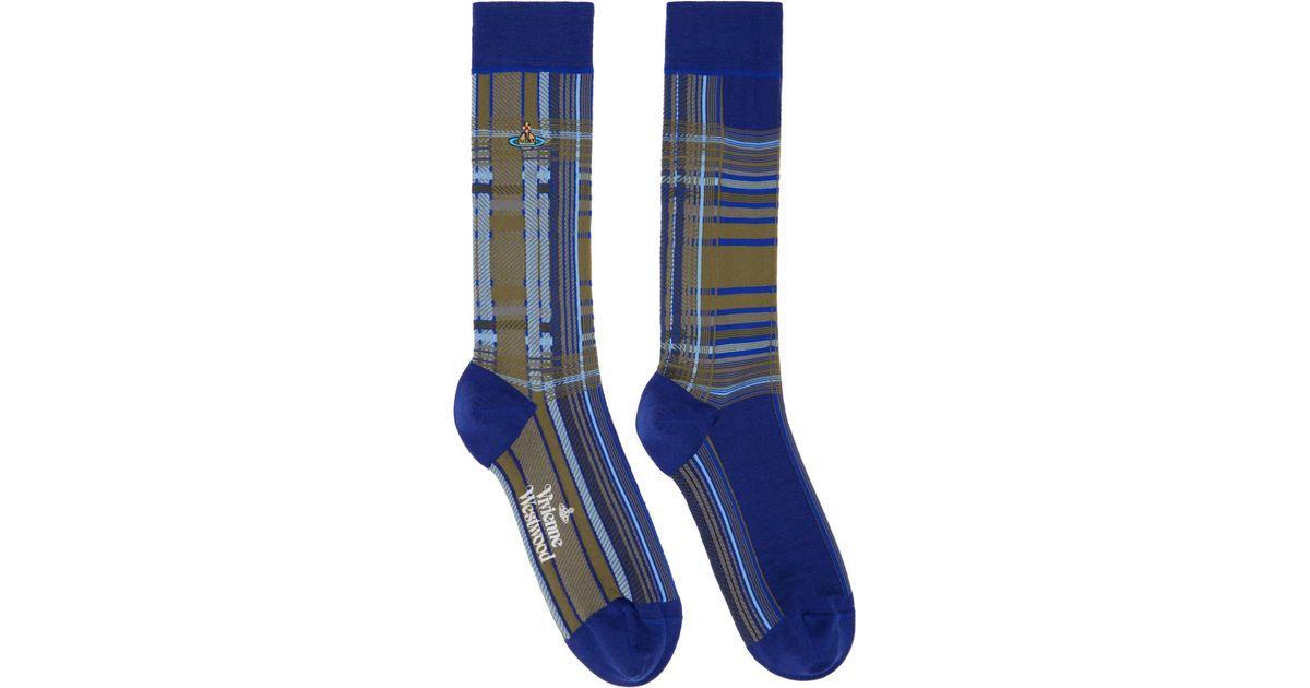 Vivienne Westwood Madras Oversize Socks in Blue for Men | Lyst