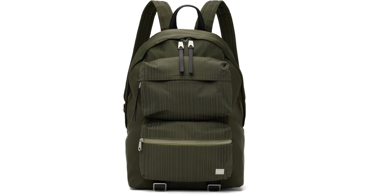 Paul Smith Khaki Laser Stripe Recycled Nylon Backpack in Black for Men ...