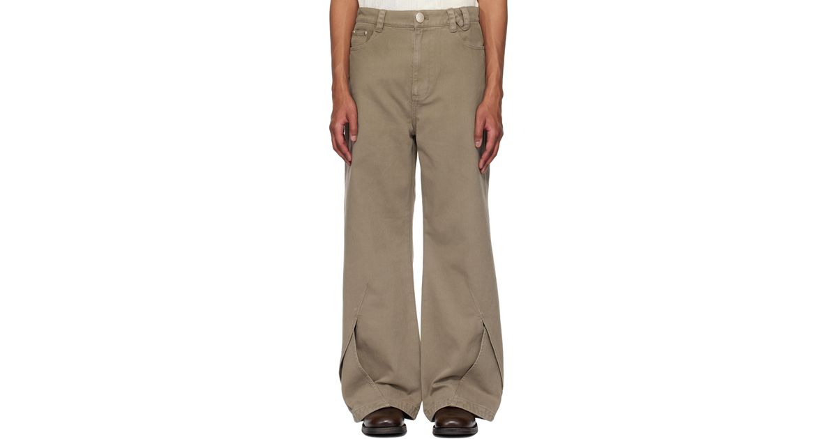 NULLUS Intertwined Structure Jeans in Brown for Men | Lyst