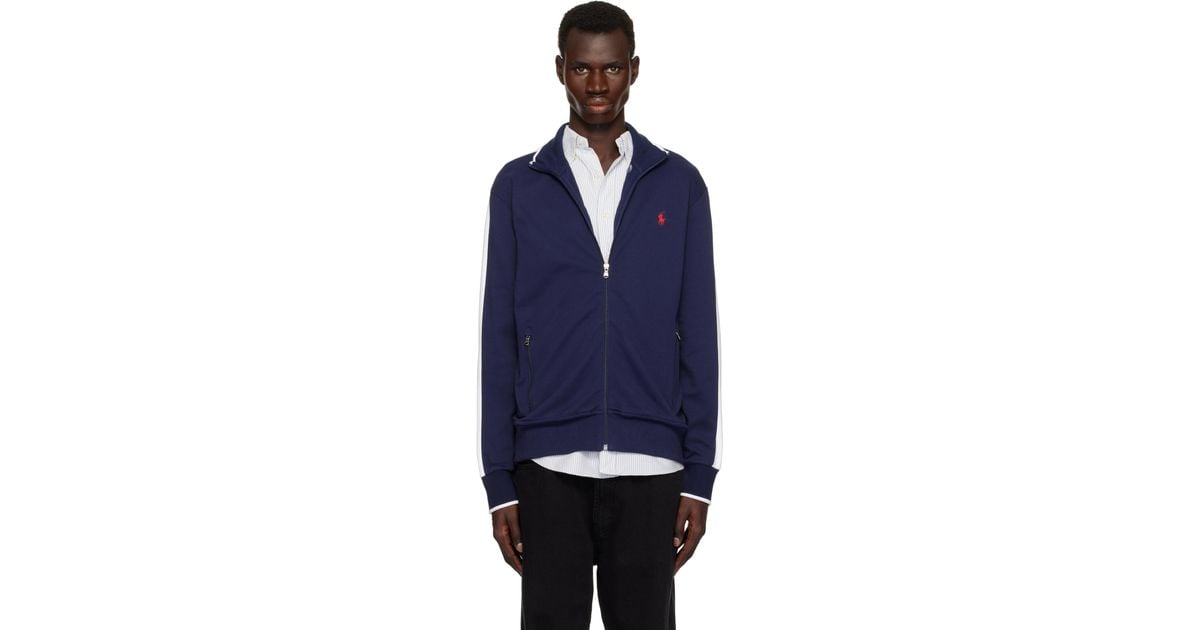 Polo Ralph Lauren Interlock Track Jacket in Blue for Men | Lyst