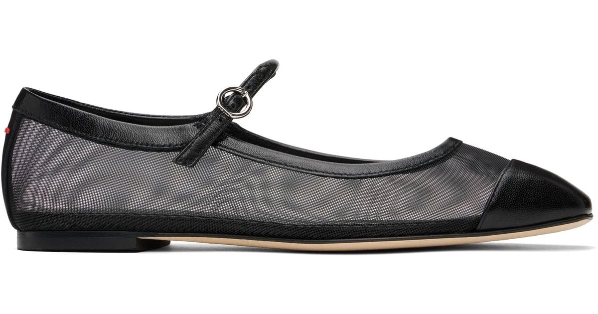 Aeyde Uma Mesh Toe-Cap Ballerina Flats in Black | Lyst
