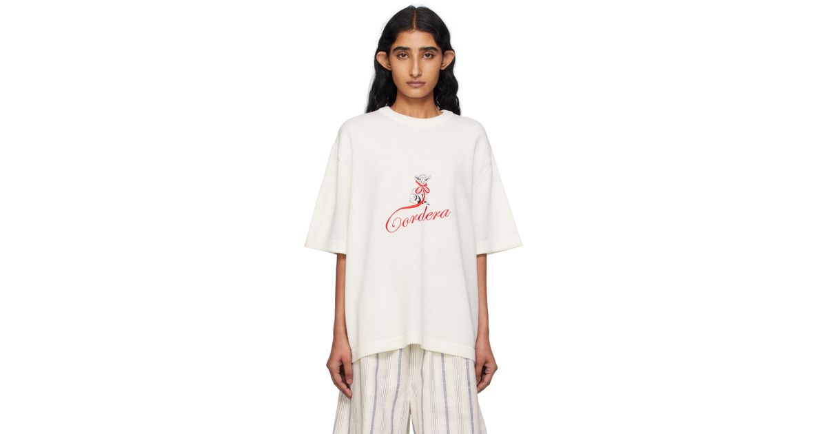 Cordera Embroidered T-Shirt in White | Lyst UK
