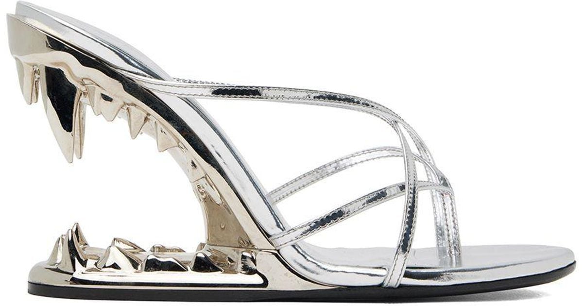 Gcds Morso Thong Heeled Sandals in Black | Lyst