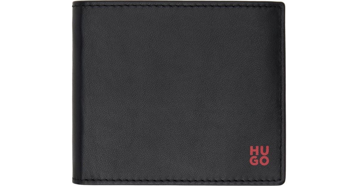 HUGO Stacked Logo Wallet in Black for Men | Lyst