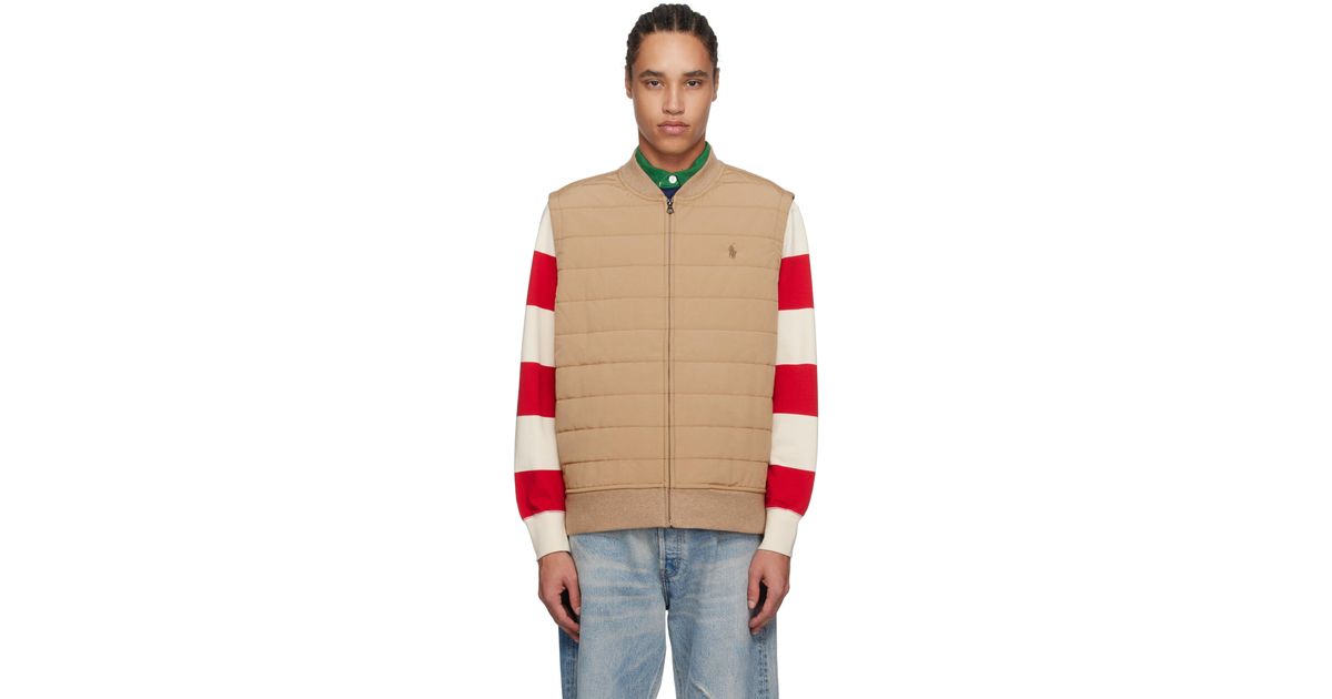 Polo Ralph Lauren Piqué Double-Knit Vest in Red for Men | Lyst